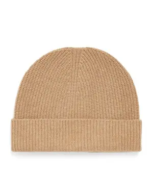 Sunspel Sunspel Cashmere Ribbed Beanie Brown