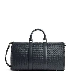 Bottega Veneta Leather Intrecciato Duffle Bag - Brown