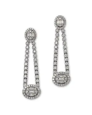 Bloomingdale'S Diamond 14k Gold Drop Earrings - White
