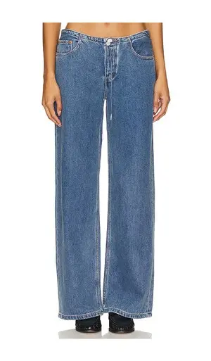 Still Here Cool Wide Leg Denim Jeans - Classic Blue