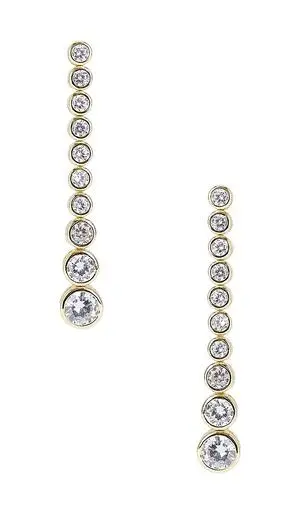 Shashi Bezel Diamond Drop Earrings - Gold