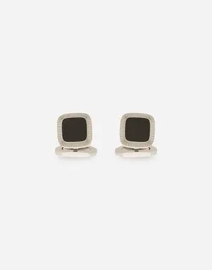 Dolce & Gabbana Square Enameled Cufflinks - Silver