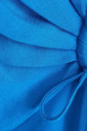 Sandro Bow-detailed Ruched Twill Mini Dress