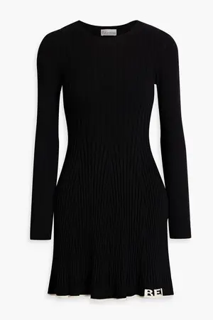 Red Valentino Ribbed-knit Mini Dress
