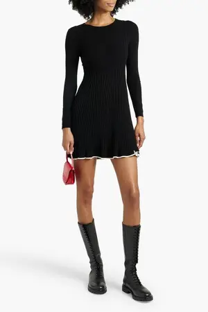 Red Valentino Ribbed-knit Mini Dress