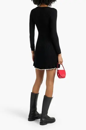 Red Valentino Ribbed-knit Mini Dress