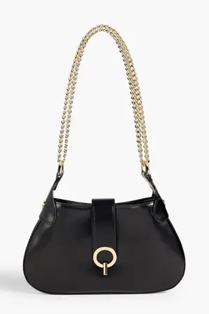Sandro Leather Shoulder Bag With Gold Hardware