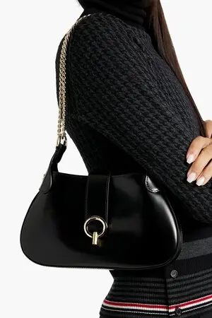 Sandro Leather Shoulder Bag With Gold Hardware