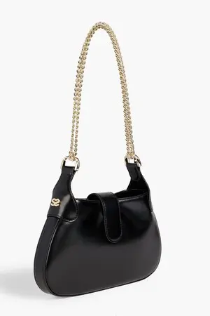 Sandro Leather Shoulder Bag With Gold Hardware
