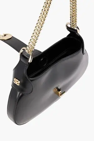 Sandro Leather Shoulder Bag With Gold Hardware
