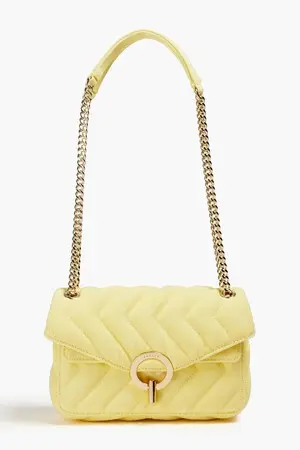 Sandro Quilted Canvas Shoulder Bag - Pastel Yellow
