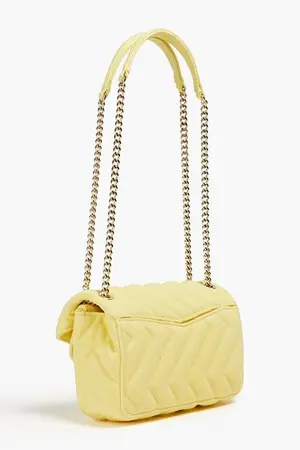 Sandro Quilted Canvas Shoulder Bag - Pastel Yellow
