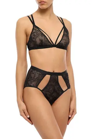 Cosabella Cutout Embroidered Mesh Highrise Briefs