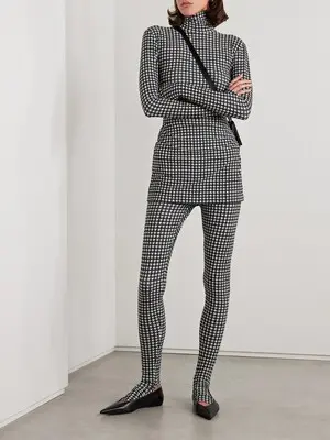 Norma Kamali Printed Stretch-jersey Stirrup Leggings