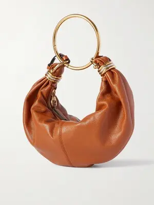 Chloé Bracelet Embellished Glossed Textured-leather Shoulder Bag