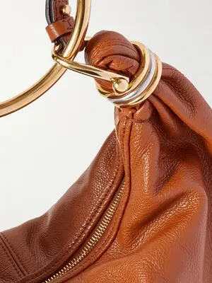 Chloé Bracelet Embellished Glossed Textured-leather Shoulder Bag