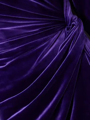 Alex Perry Gathered Stretch-velvet Midi Dress