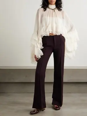 Chloé Pleated Straight-leg Wool Pants