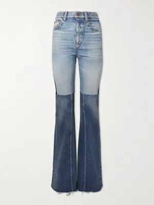 Chloé Patchwork Flared Jeans - Blue
