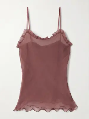 Chloé Ruffled Silk-crepon Camisole