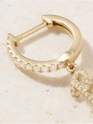 ANITA KO Initial Huggie 18-karat Diamond Single Earring
