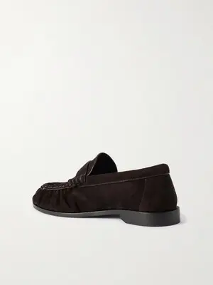 Saint Laurent Le Loafer Suede Loafers - Brown
