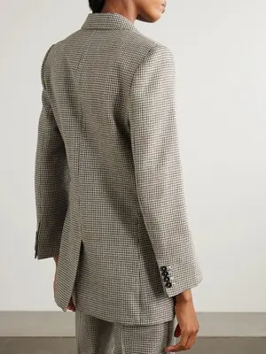 JOSEPH Leandre Double-breasted Houndstooth Blazer - Gray