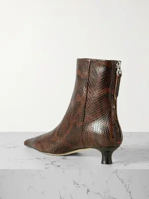AeydĒ Zoe Snake-effect Leather Ankle Boots