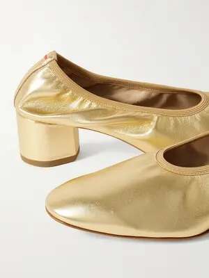 AeydĒ Gemma Metallic Leather Pumps