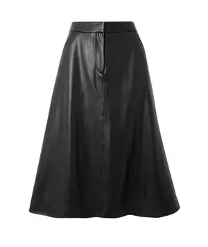 Veronica Beard Louise Faux Leather Midi Skirt