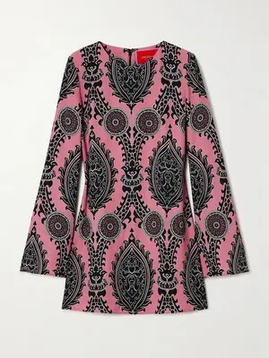 La DoubleJ Icon Supremes' Printed Crepe Mini Dress - Pink