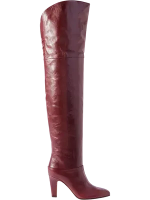 Women's Burgundy Leather Boots