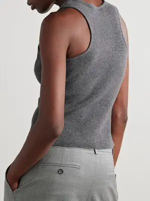 Magda Butrym Crocheted Cotton-trimmed Cashmere Tank