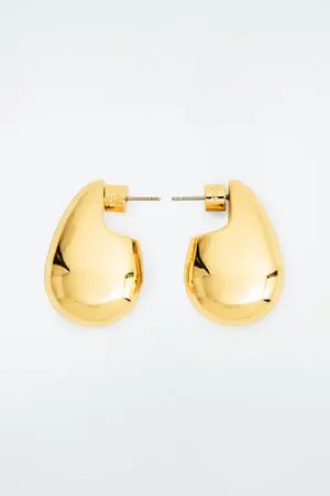 Cos Oversized Chunky Droplet Earrings - Gold