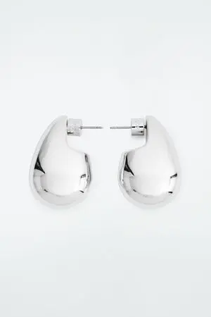 Cos Oversized Chunky Droplet Earrings Silver