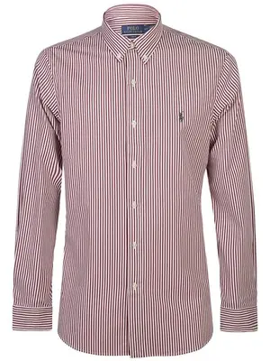 Polo Ralph Lauren Striped Poplin Shirt - Red