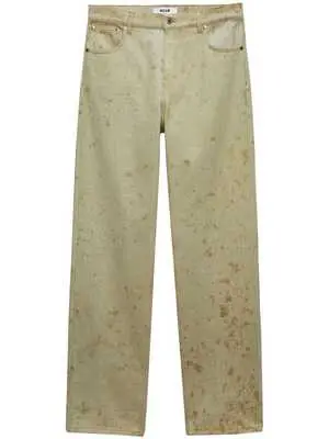 MSGM Tie-dye Print Cotton Jeans