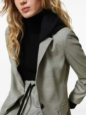 TWINSET Hooded Houndstooth Blazer