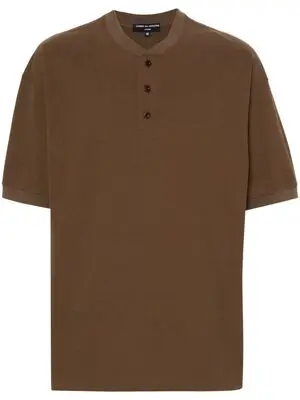 Comme Des Garçons Piqué-weave Cotton T-shirt - Brown