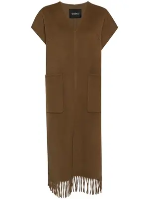 Goen.j Double-faced Fringed Dress - Brown