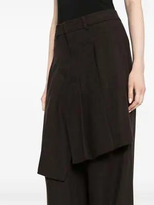 Goen.j Asymmetric Pleated Straight Pants