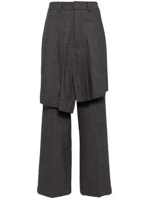Goen.j Asymmetric Pleated Straight Pants