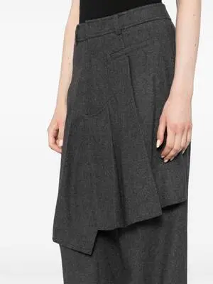 Goen.j Asymmetric Pleated Straight Pants