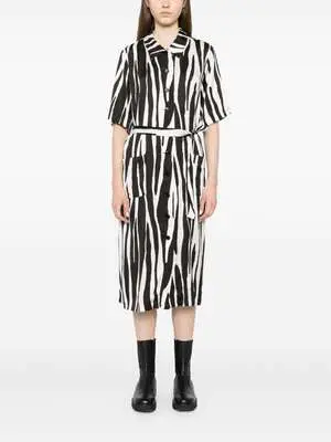 AGNÈS B. Zebra-printed Midi Shirt Dress