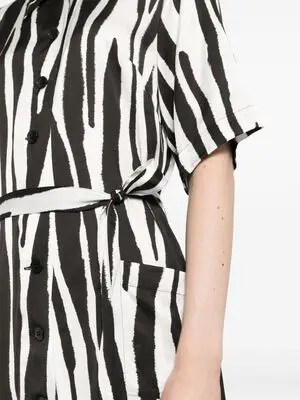 AGNÈS B. Zebra-printed Midi Shirt Dress