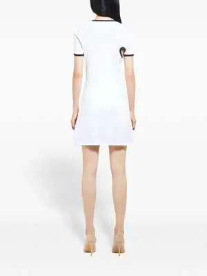 COURREGES Asymmetric-neck Mini Dress - White
