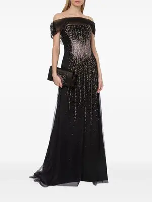 Alberta Ferretti Sequin Embellishment Train Dress