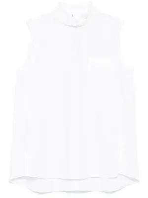 Sacai Rear-button Mock-neck Blouse