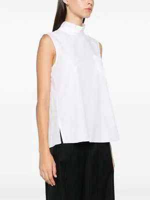Sacai Rear-button Mock-neck Blouse
