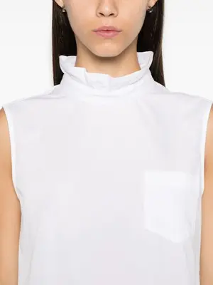Sacai Rear-button Mock-neck Blouse